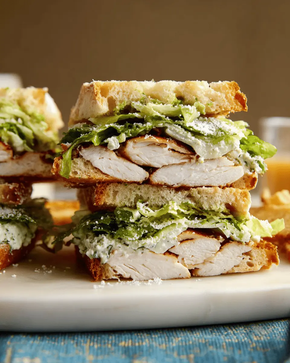 chicken caesar salad sandwiches
